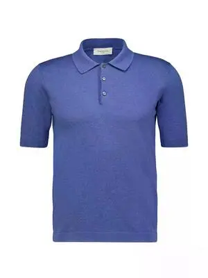 PIACENZA CASHMERE 1733 Short-sleeve Polo Shirt - Blue