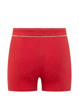 MARINE SERRE Ribbed-knit Drawstring Mini Shorts