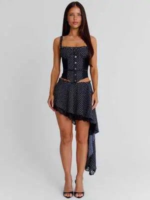 OUTCAST Fable Mini Skirt Black Polka Dot