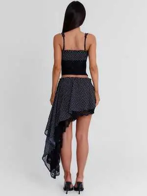 OUTCAST Fable Mini Skirt Black Polka Dot