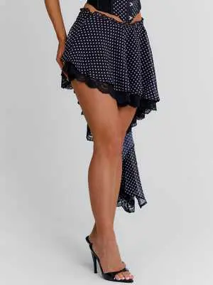 OUTCAST Fable Mini Skirt Black Polka Dot