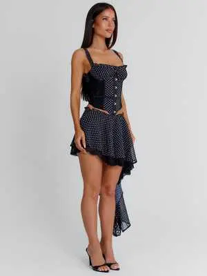 OUTCAST Fable Mini Skirt Black Polka Dot