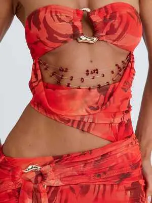 OUTCAST Lowen Mini Dress In Scarlet Mirage