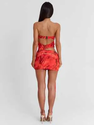 OUTCAST Lowen Mini Dress In Scarlet Mirage