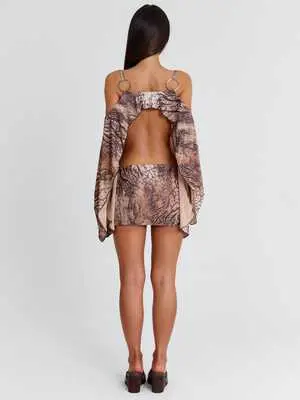 OUTCAST Tessia Mini Dress In Karina With Off-shoulder Silhouette And Cowl Neckline