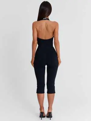 OUTCAST Vidae Jumpsuit With Plunge Neckline And Eyelet Detail