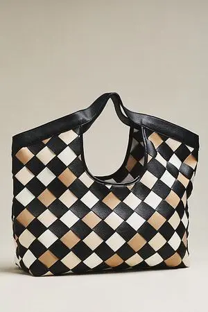 Anthropologie Woven Carryall Handbag - Neutral Pattern