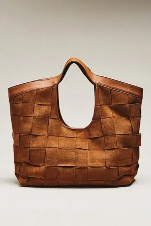 Anthropologie Woven Carryall Handbag - Tan