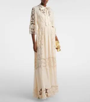 Elie Saab Georgette And Macramé Gown
