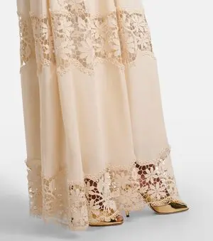 Elie Saab Georgette And Macramé Gown