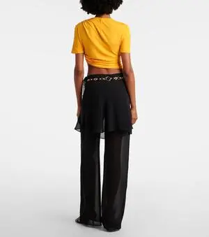 Christopher Esber Belted Wide-leg Silk Pants - Black