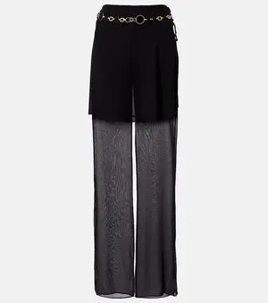Christopher Esber Belted Wide-leg Silk Pants - Black