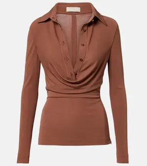 Elie Saab Viscose Jersey Top - Brown