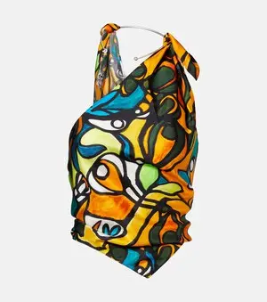 Christopher Esber Printed Draped Silk Top - Multicoloured