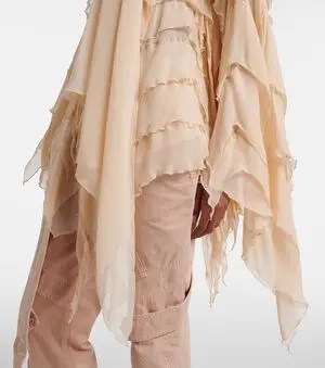 Blumarine Ruffled Scarf-detail Georgette Blouse