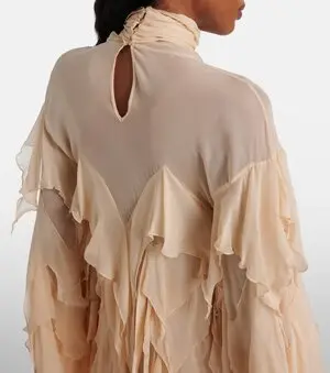 Blumarine Ruffled Scarf-detail Georgette Blouse