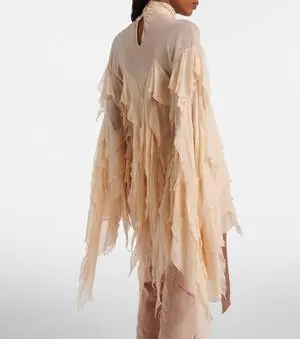 Blumarine Ruffled Scarf-detail Georgette Blouse