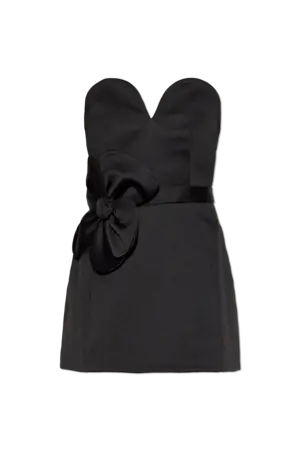 Marc Jacobs Strapless Sweetheart Neckline Dress With Floral Bow Appliqué And Side Slit
