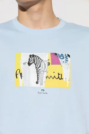 Paul Smith T-shirt With Print - Light Blue