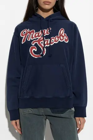 Marc Jacobs Oversized Logo Hoodie - Navy Blue