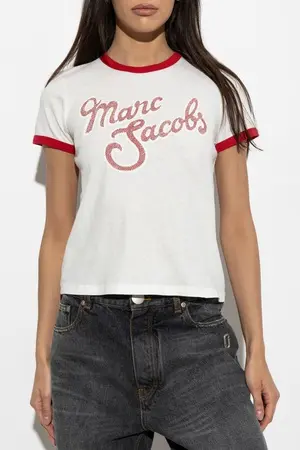 Marc Jacobs Logo Printed Cotton-linen T-shirt