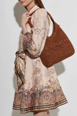 COACH Brooklyn 28 Raffia Shoulder Bag
