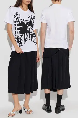 Comme Des Garçons Midi Skirt With Detachable Suspenders