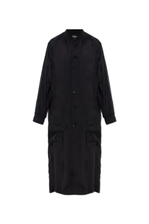 Comme Des Garçons Printed Logo Coat - Black