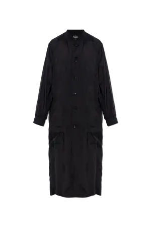 Comme Des Garçons Printed Logo Coat - Black