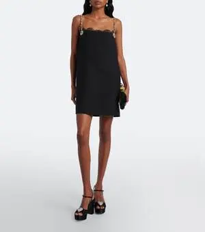 Valentino Garavani Embellished Satin Platform Sandals - Black