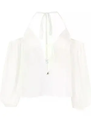 Patrizia Pepe Semi-sheer Halterneck Blouse - White