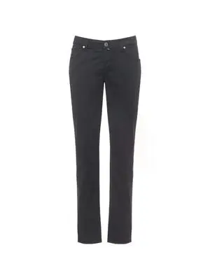 Jacob Cohen Straight Leg Jeans With Logo Patch - Black
