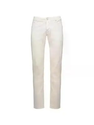 Jacob Cohen Logo Patch Twill Jeans - White