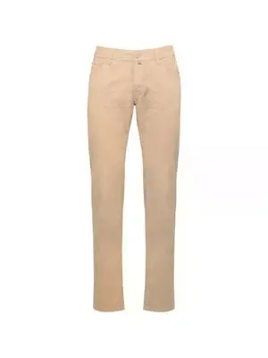 Jacob Cohen Logo-patch Straight-leg Trousers - Neutrals