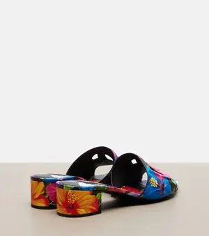 Dolce & Gabbana Karol Dg Floral Leather Mules