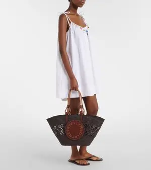 Stella McCartney Large Raffia Basket Bag