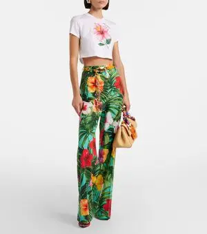 Dolce & Gabbana Floral Cotton Cropped Top