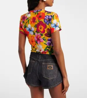 Dolce & Gabbana Floral Cotton Cropped Top