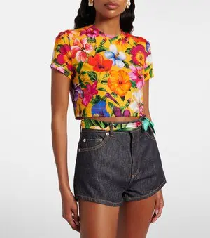 Dolce & Gabbana Floral Cotton Cropped Top