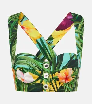 Dolce & Gabbana Floral Cotton Crop Top