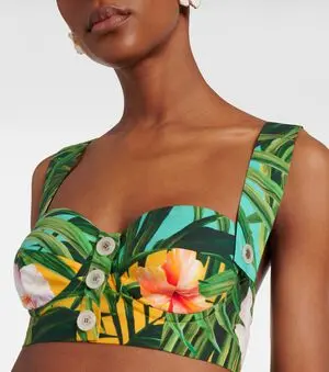 Dolce & Gabbana Floral Cotton Crop Top