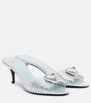 Valentino Garavani Cour Royal Metallic Leather Mules