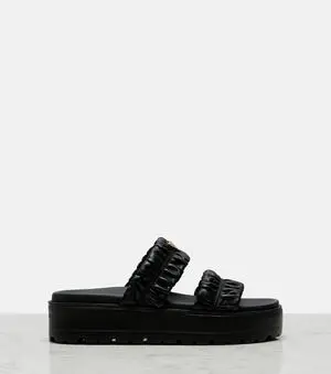 Prada Matelasse Leather Platform Sandals
