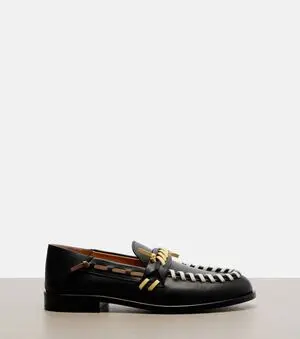 TOD'S Leather Loafers With Decorative Lacing