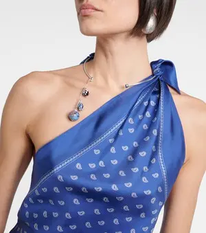 Christopher Esber Draped Silk Bandana Top - Blue
