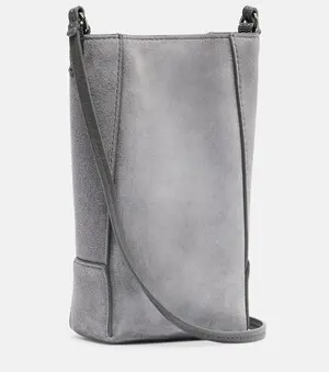 Brunello Cucinelli Monili Suede Crossbody Bag - Grey