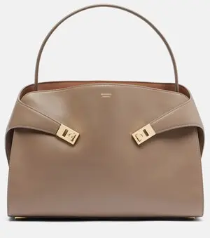 FERRAGAMO Hug Soft Medium Leather Shoulder Bag - Beige