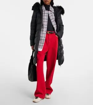 Moncler Boedic Shearling-trimmed Down Coat