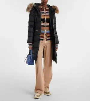 Moncler Boedic Shearling-trimmed Down Coat