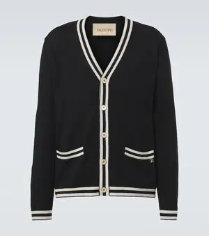 Valentino Garavani Vlogo Virgin Wool Cardigan